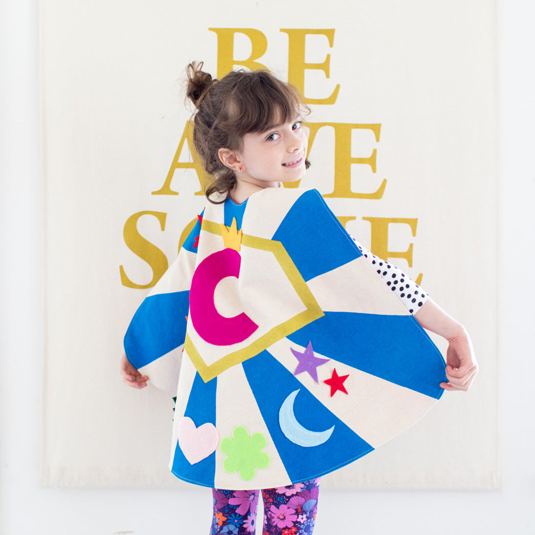 Create a Cape costume kit set, includes felt shapes and initial, choose ...